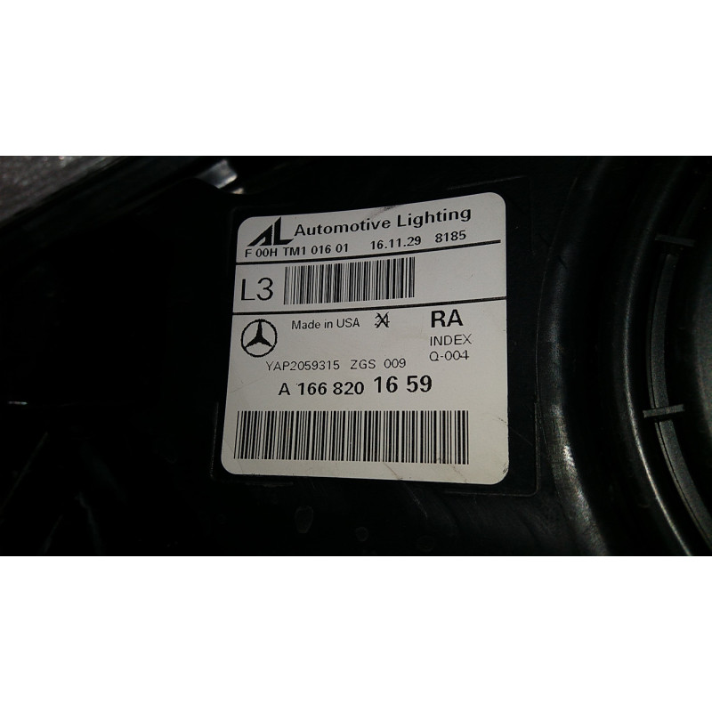 MERCEDES GLE W166 RIGHT HALOGEN HEADLIGHT 2016-2018 1668201659 UK VERSION