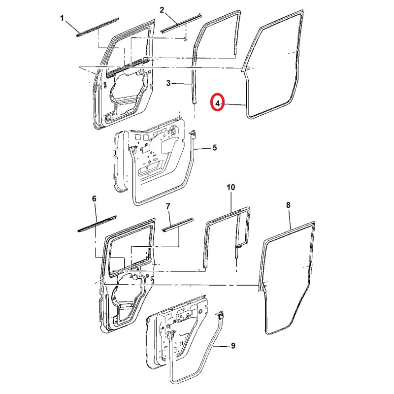 JEEP WRANGLER FRONT LEFT SIDE DRIVERS DOOR WEATHER STRIP SEAL 2007-2018 ...