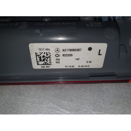 MERCEDES S 63 AMG COUPE W217 C217 LEFT LED INNER TRUNK TAIL LAMP 2015 ...