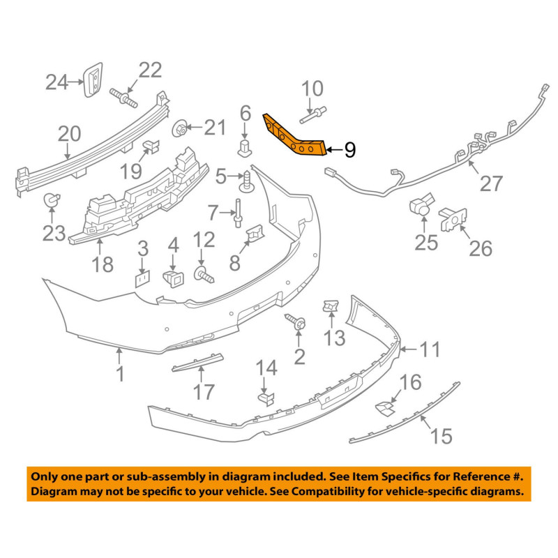 LINCOLN MKS REAR BUMPER BRACKET MOUNT 09-15 RIGHT 8A53-17D948-AH LEFT ...