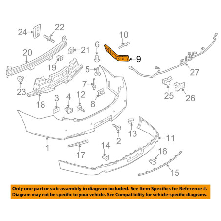 LINCOLN MKS REAR BUMPER BRACKET MOUNT 09-15 RIGHT 8A53-17D948-AH LEFT ...