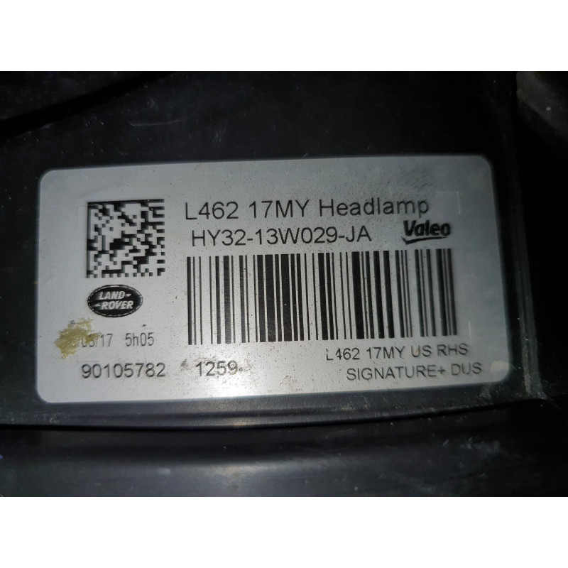 LAND ROVER DISCOVERY L462 RIGHT FULL LED HEADLIGHT 2017-2020 HY32-13W029-JA USA
